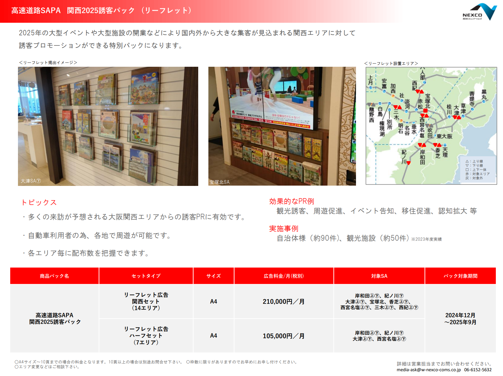高速道路SAPA 関西2025誘客パック をリリースしました | NEXCO西日本グループの広告会社 NEXCO西日本コミュニケーションズ株式会社